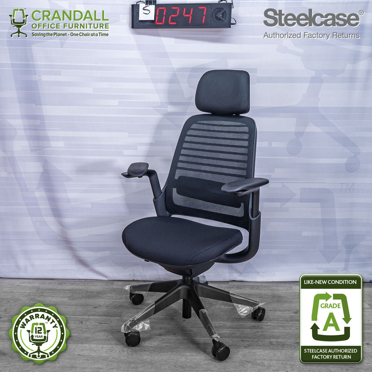 S-0247 - Steelcase Series 1 with Headrest - Grade A – Crandall Office ...