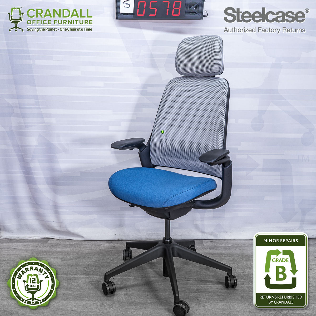 S-0578 - Steelcase Series 1 with Headrest - Grade B – Crandall Office ...