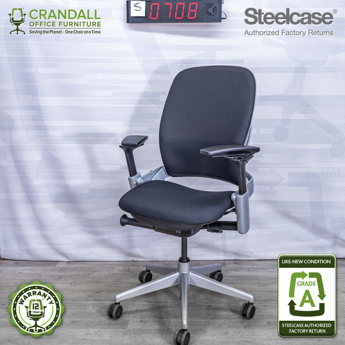 S-0708 - Steelcase V2 Leap - Grade A – Crandall Office Furniture
