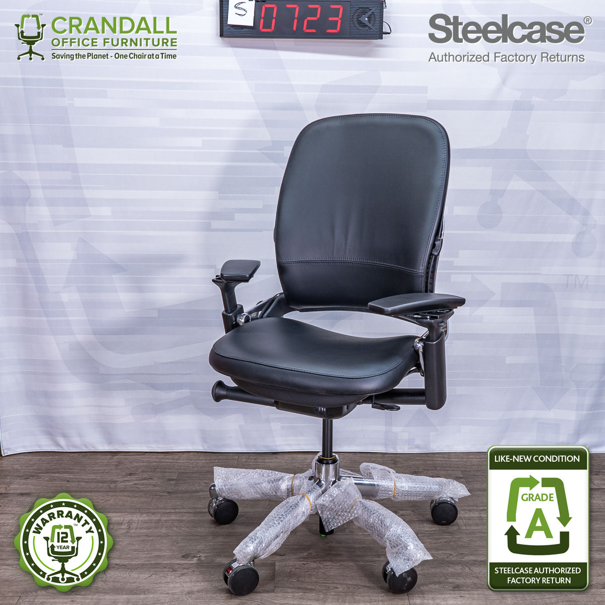 S-0723 - Steelcase V2 Leap - Grade A – Crandall Office Furniture