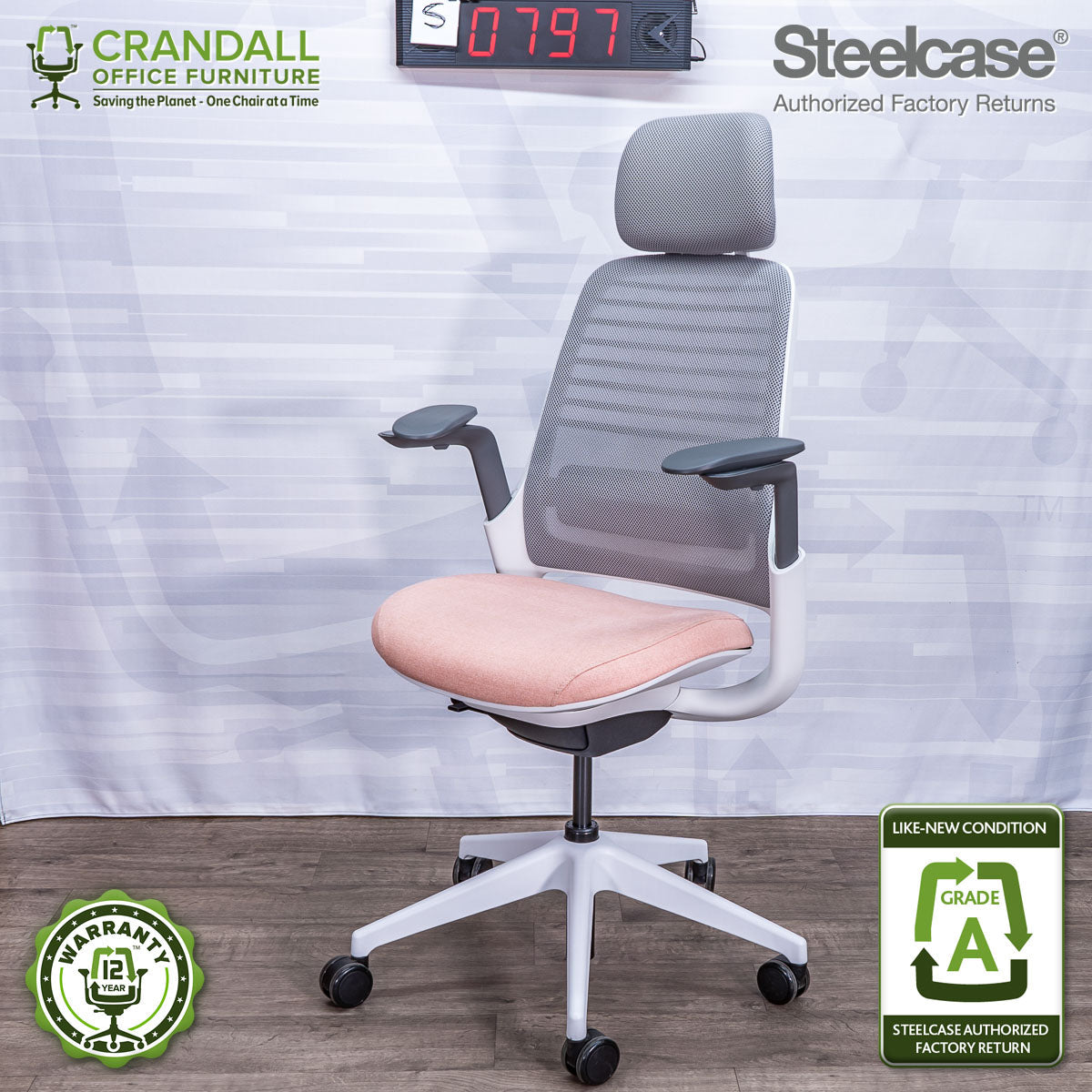 S-0797 - Steelcase Series 1 with Headrest - Grade A – Crandall Office ...