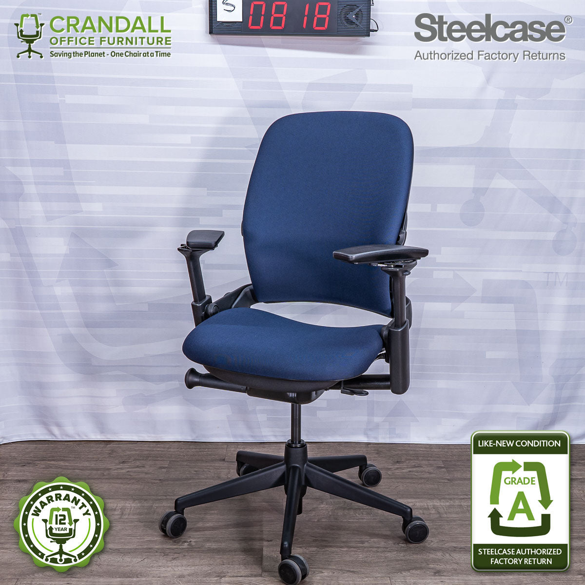S-0818 - Steelcase V2 Leap - Grade A – Crandall Office Furniture