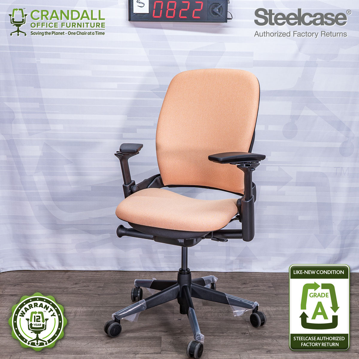 S-0822 - Steelcase V2 Leap - Grade A – Crandall Office Furniture
