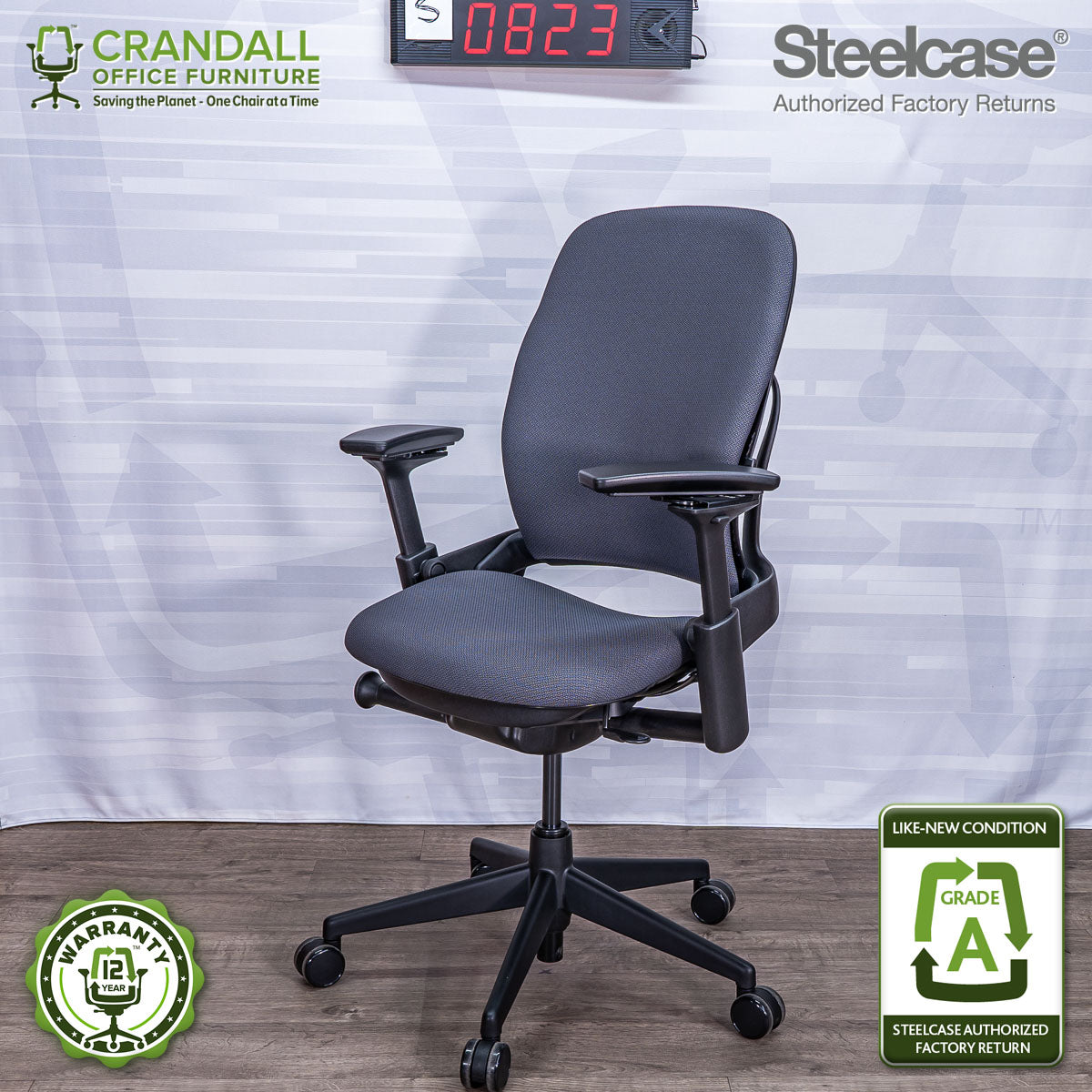 S-0823 - Steelcase V2 Leap - Grade A – Crandall Office Furniture