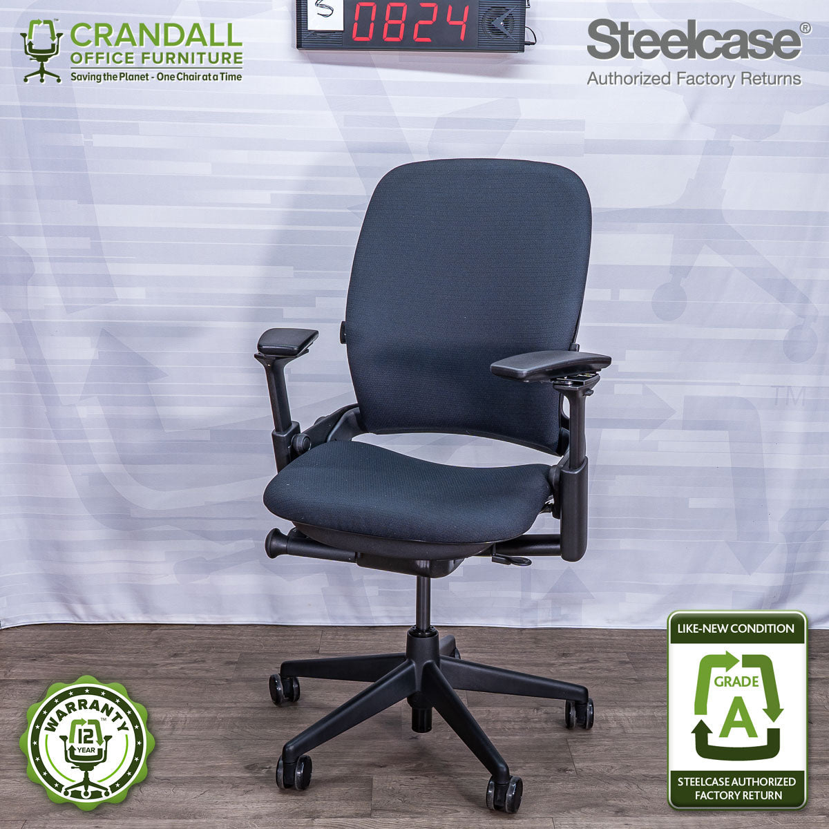 S-0824 - Steelcase V2 Leap - Grade A – Crandall Office Furniture