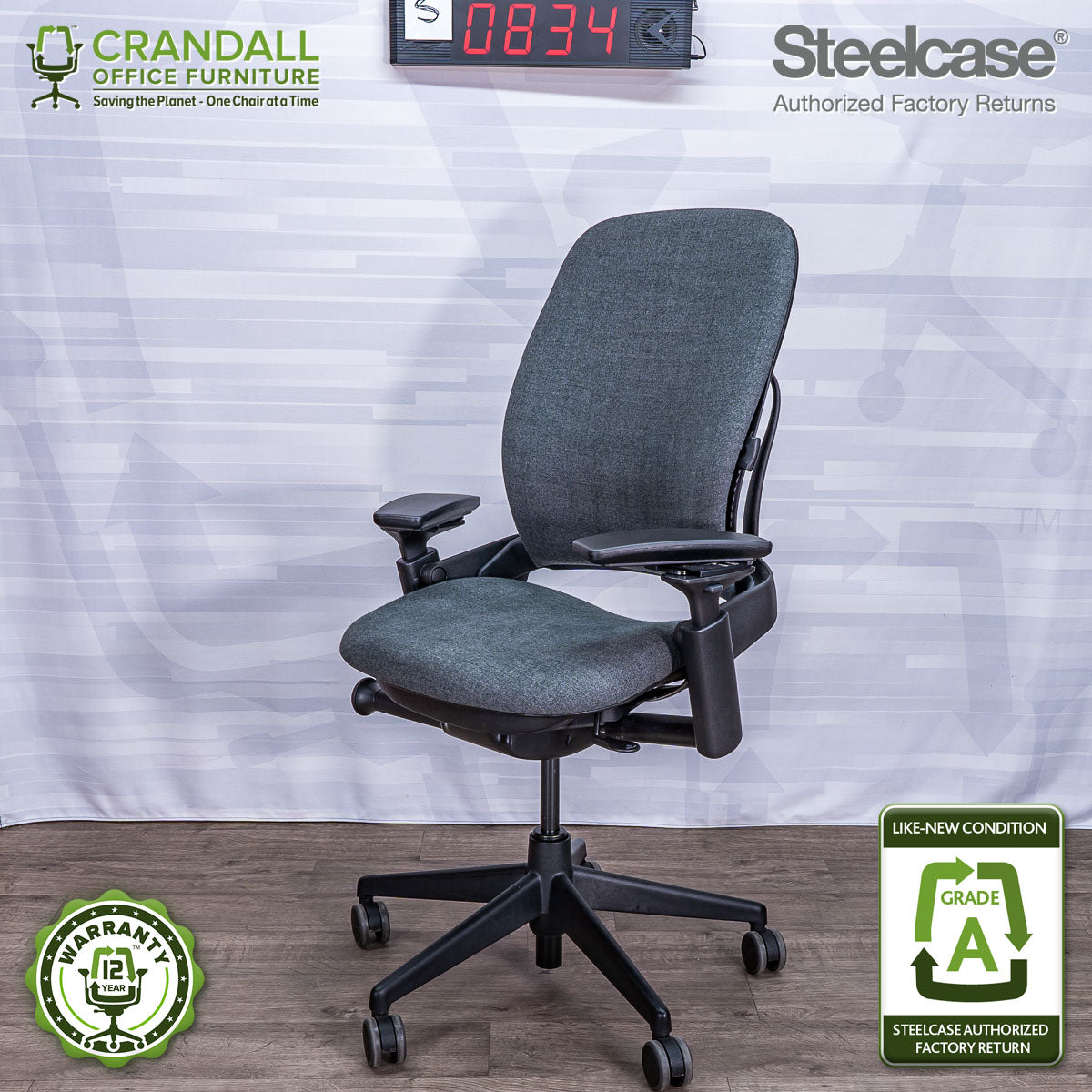 S-0834 - Steelcase V2 Leap - Grade A – Crandall Office Furniture