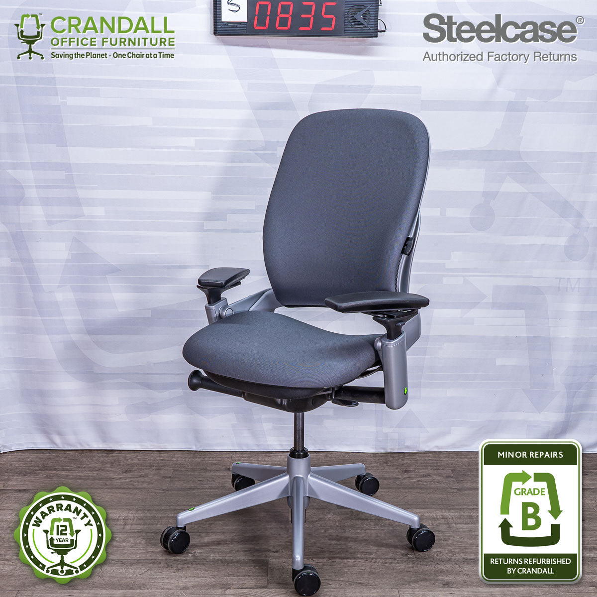 S-0835 - Steelcase V2 Leap - Grade B – Crandall Office Furniture