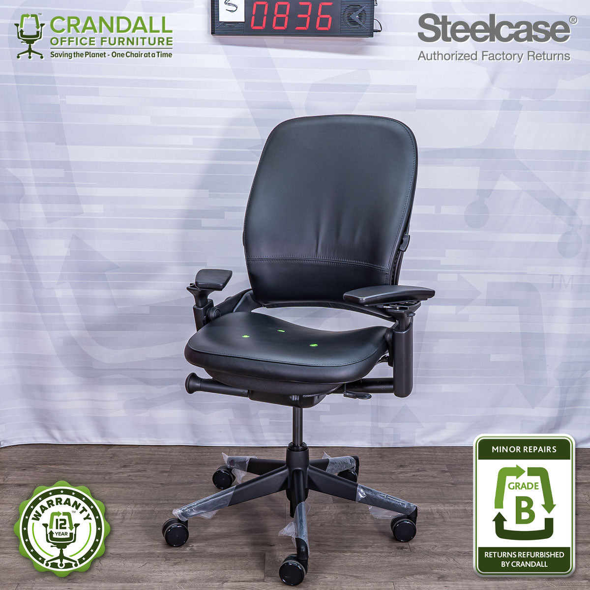 S-0836 - Steelcase V2 Leap - Grade B – Crandall Office Furniture