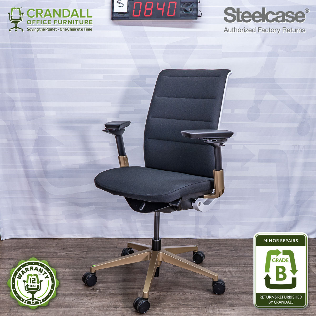 S-0840 - Steelcase V2 Think - Grade B – Crandall Office Furniture