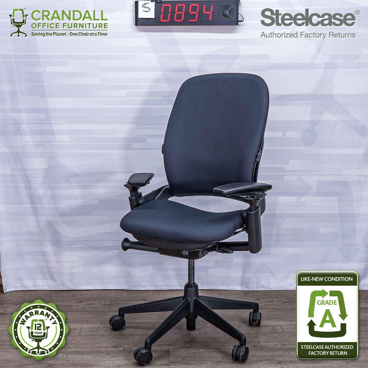 S-0894 - Steelcase V2 Leap - Grade A – Crandall Office Furniture