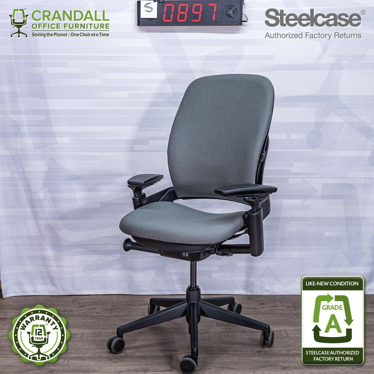 S-0897 - Steelcase V2 Leap - Grade A – Crandall Office Furniture