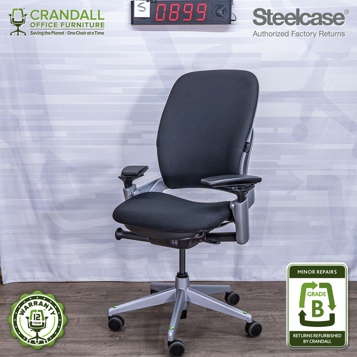 S-0899 - Steelcase V2 Leap - Grade B – Crandall Office Furniture