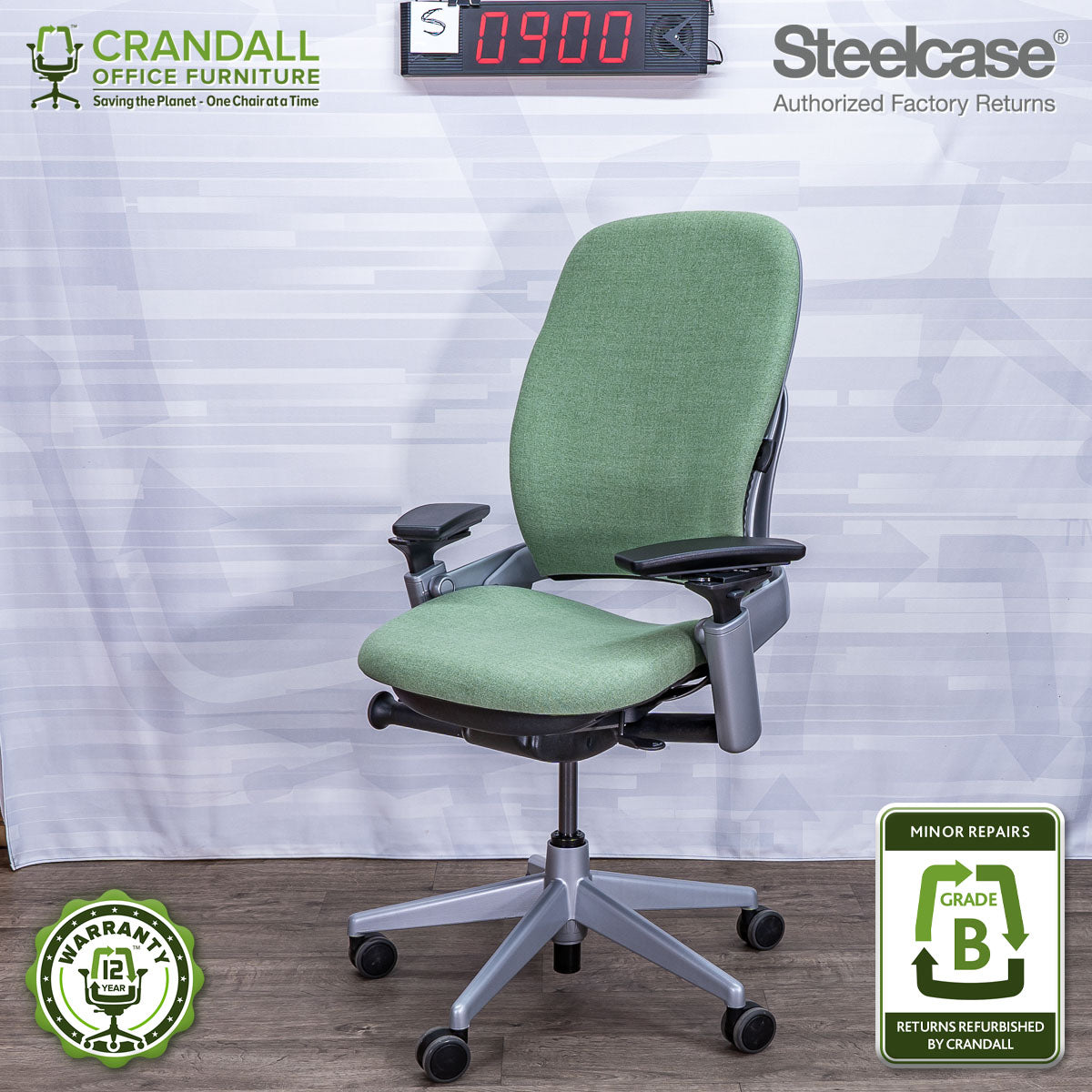 S-0900 - Steelcase V2 Leap - Grade B – Crandall Office Furniture