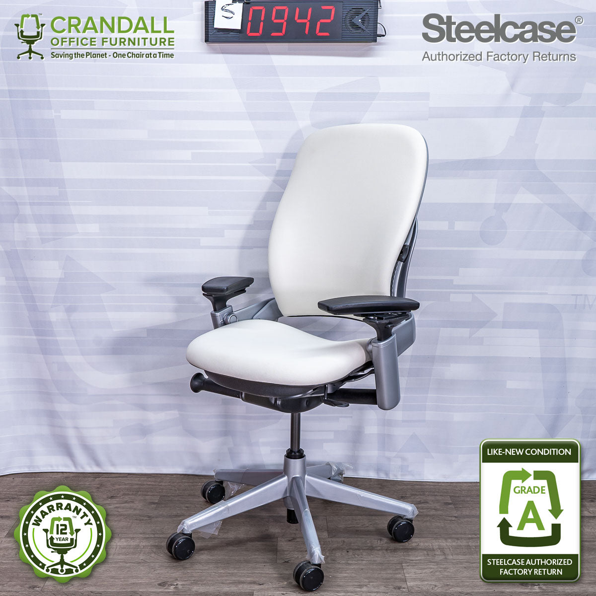 S-0942 - Steelcase V2 Leap - Grade A – Crandall Office Furniture