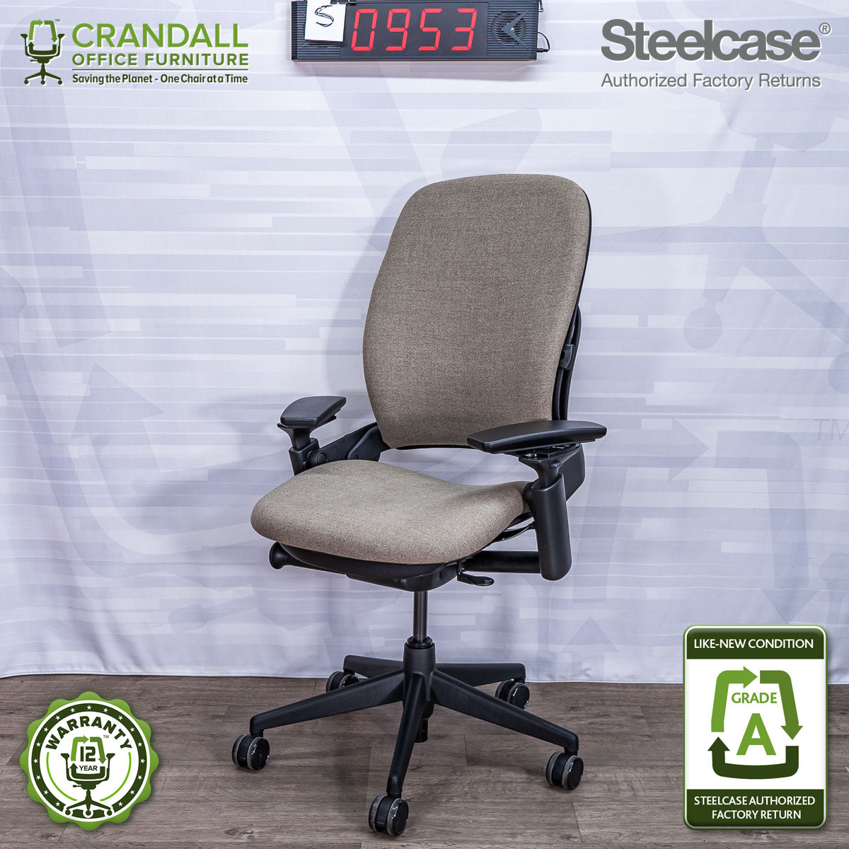 S-0953 - Steelcase V2 Leap - Grade A – Crandall Office Furniture