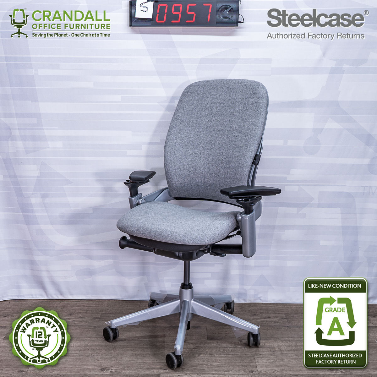 S-0957 - Steelcase V2 Leap - Grade A – Crandall Office Furniture