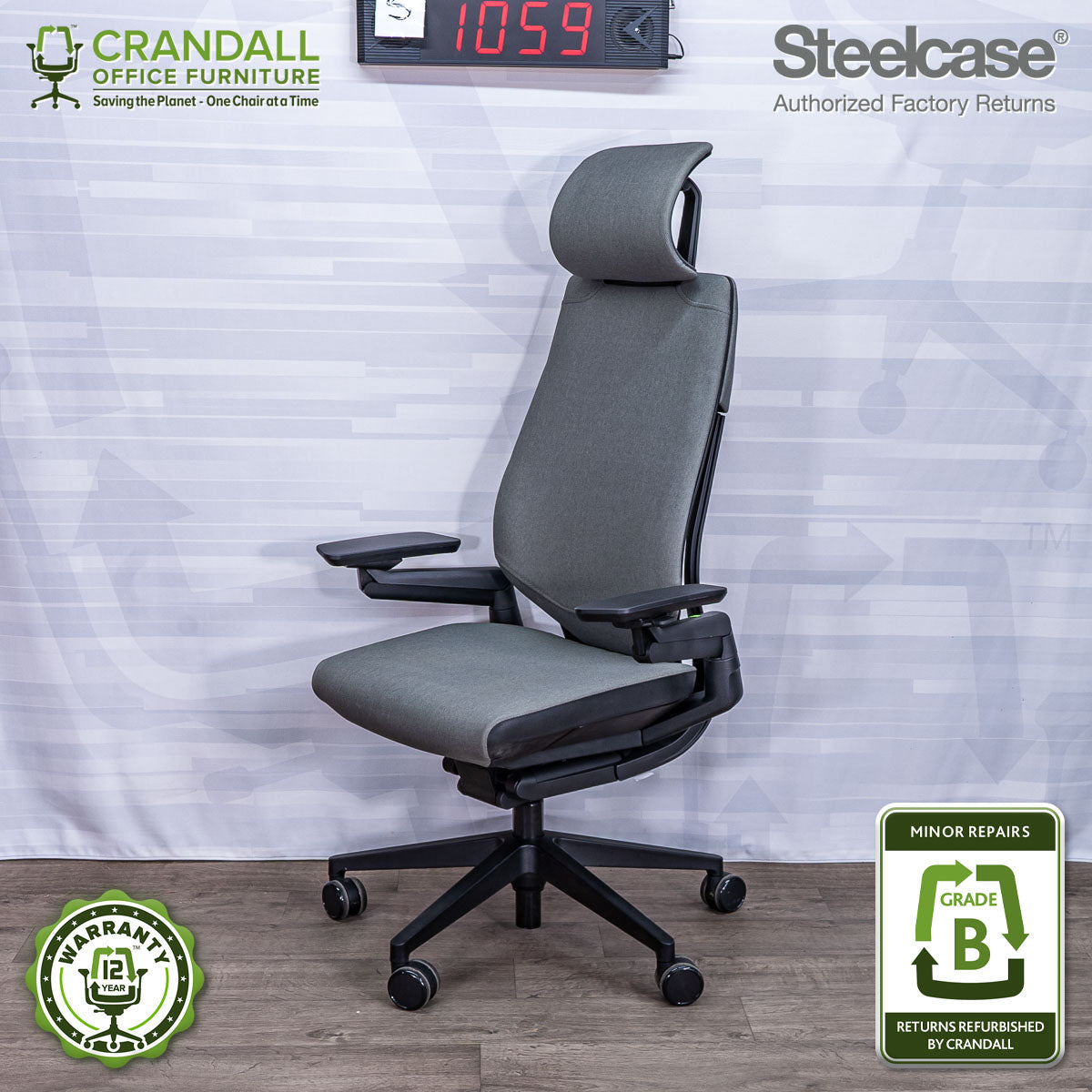 S-1059 - Steelcase Gesture with Headrest - Grade B – Crandall Office ...