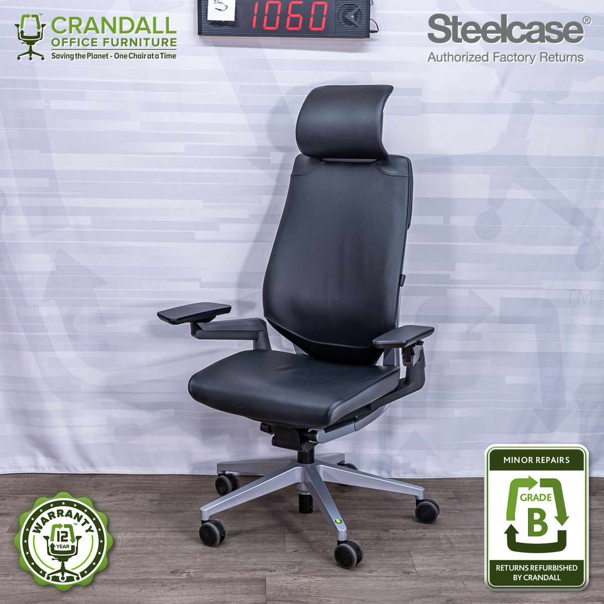 S-1060 - Steelcase Gesture with Headrest - Grade B – Crandall Office ...