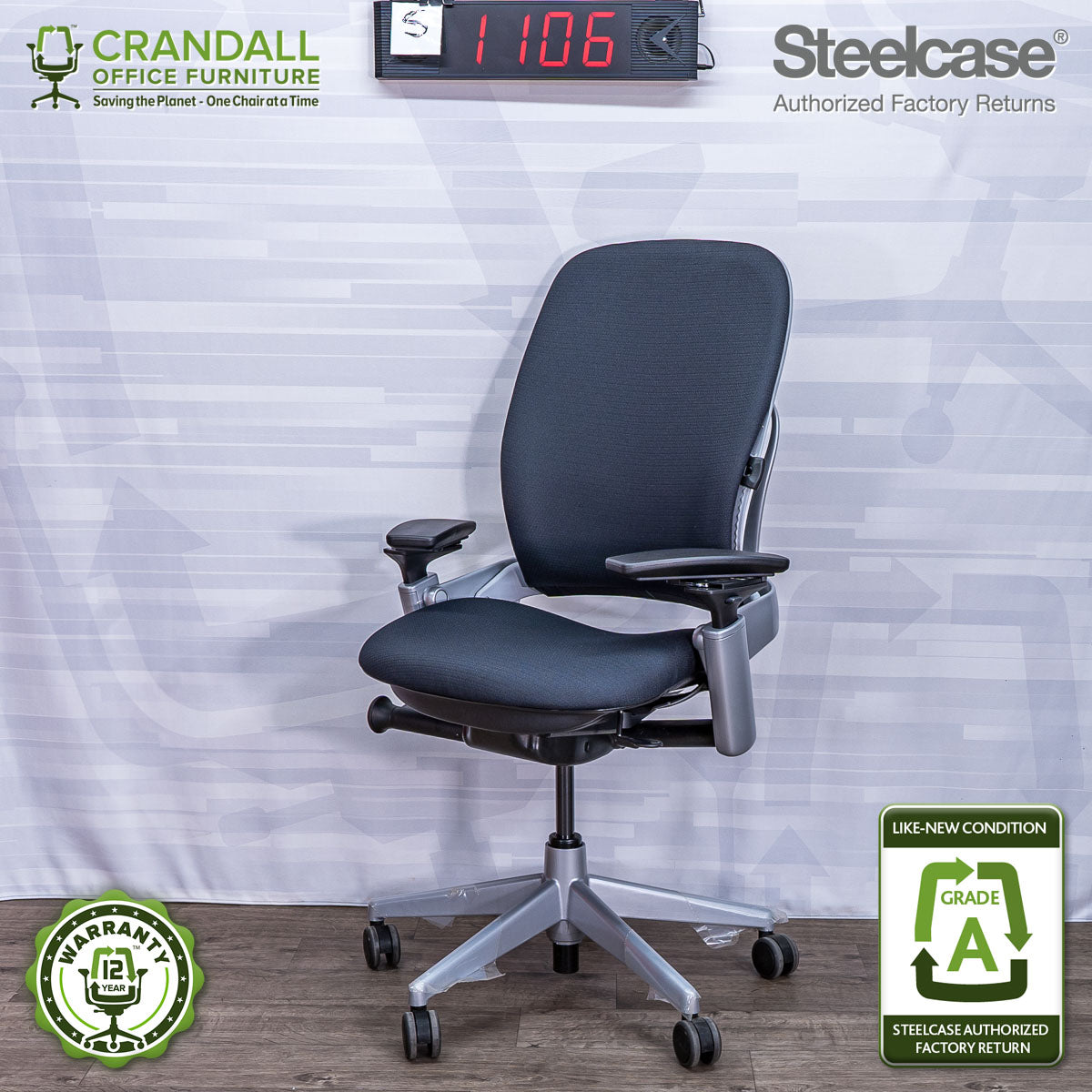 S-1106 - Steelcase V2 Leap - Grade A – Crandall Office Furniture
