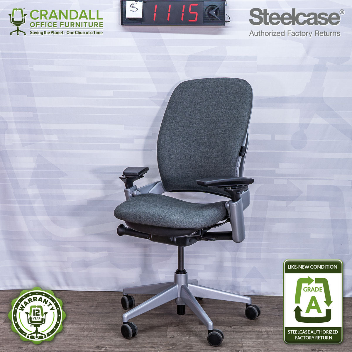S-1115 - Steelcase V2 Leap - Grade A – Crandall Office Furniture