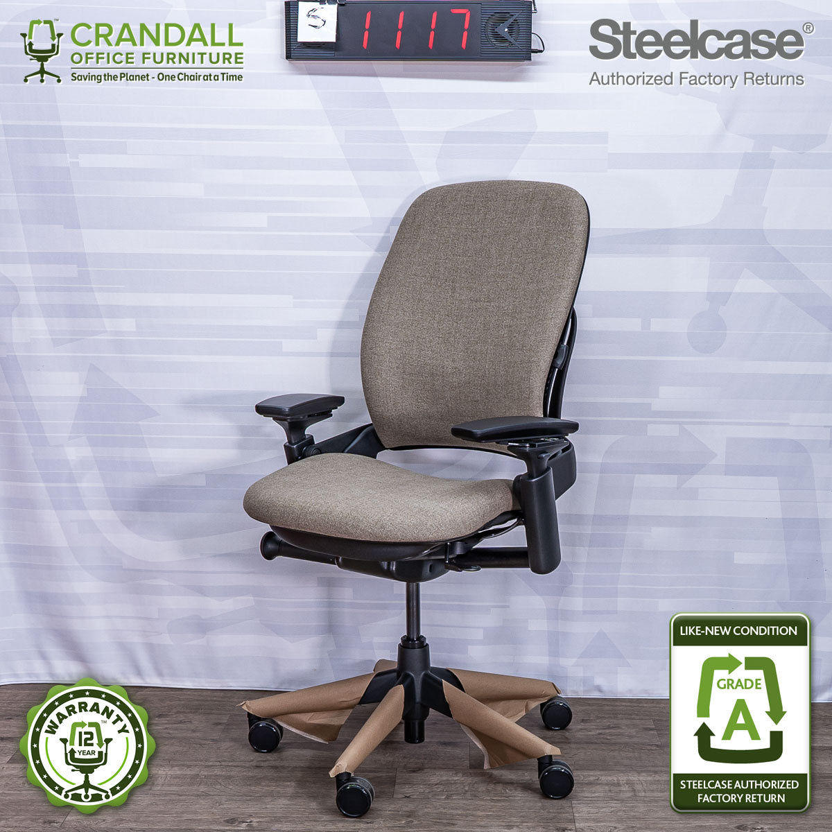 S-1117 - Steelcase V2 Leap - Grade A – Crandall Office Furniture