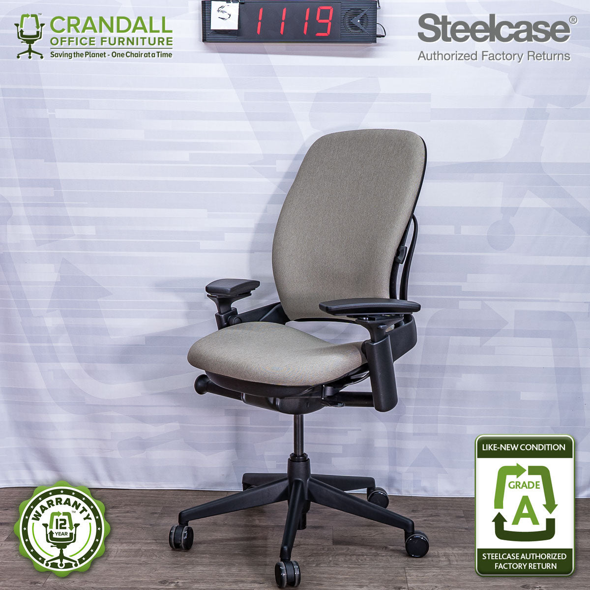 S-1119 - Steelcase V2 Leap - Grade A – Crandall Office Furniture