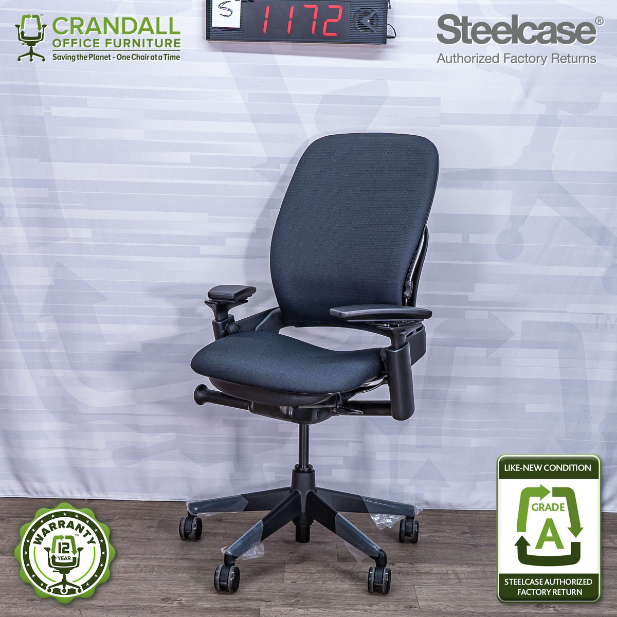 S-1172 - Steelcase V2 Leap - Grade A – Crandall Office Furniture