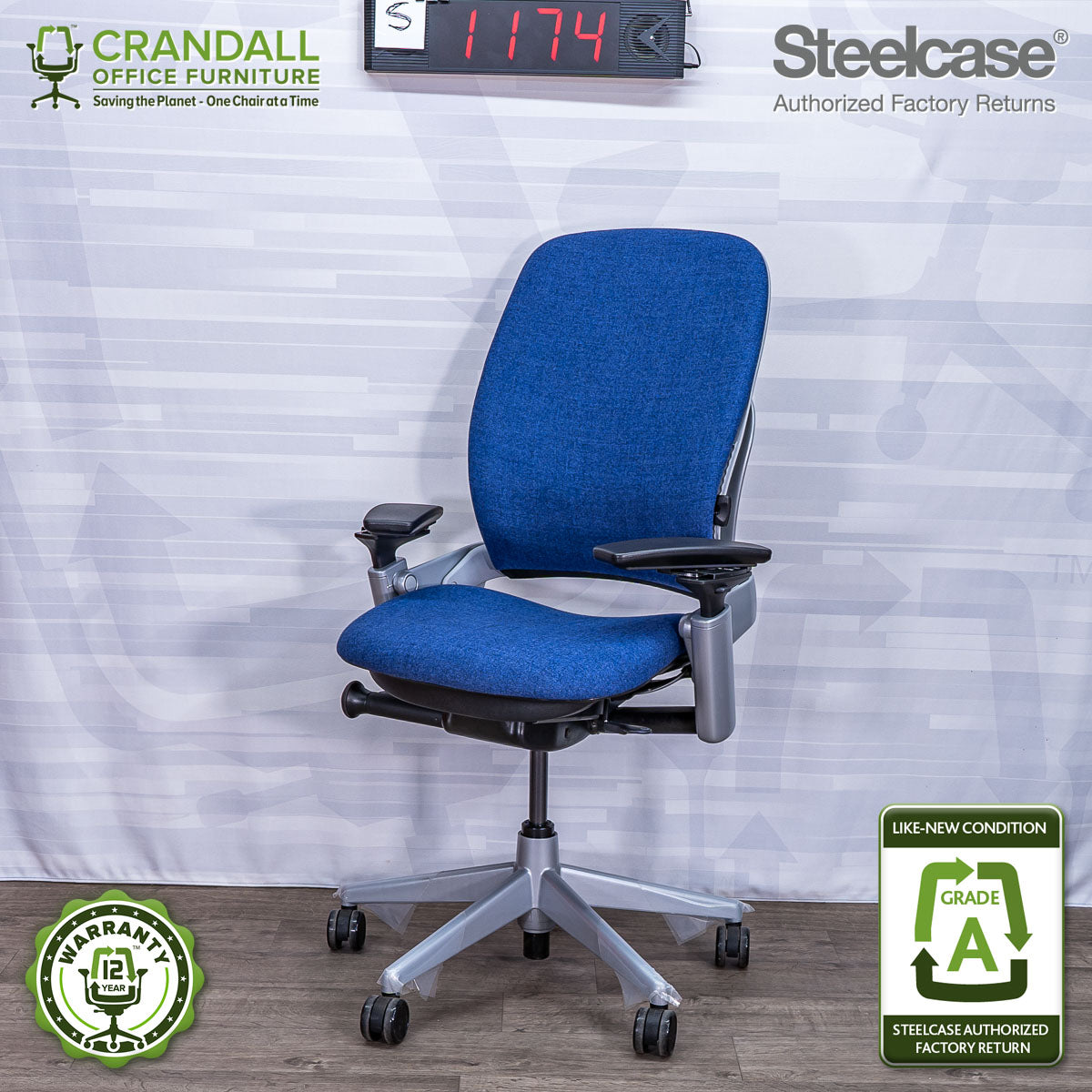 S-1174 - Steelcase V2 Leap - Grade A – Crandall Office Furniture