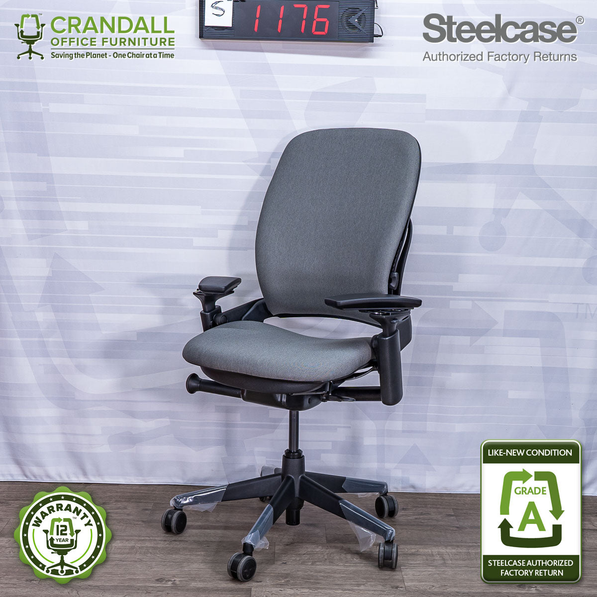 S-1176 - Steelcase V2 Leap - Grade A – Crandall Office Furniture
