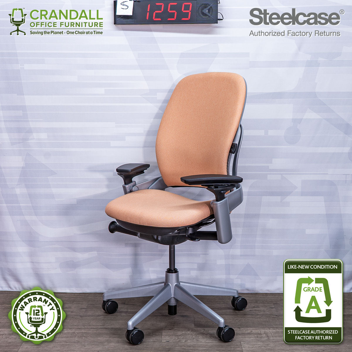 S-1259 - Steelcase V2 Leap - Grade A – Crandall Office Furniture
