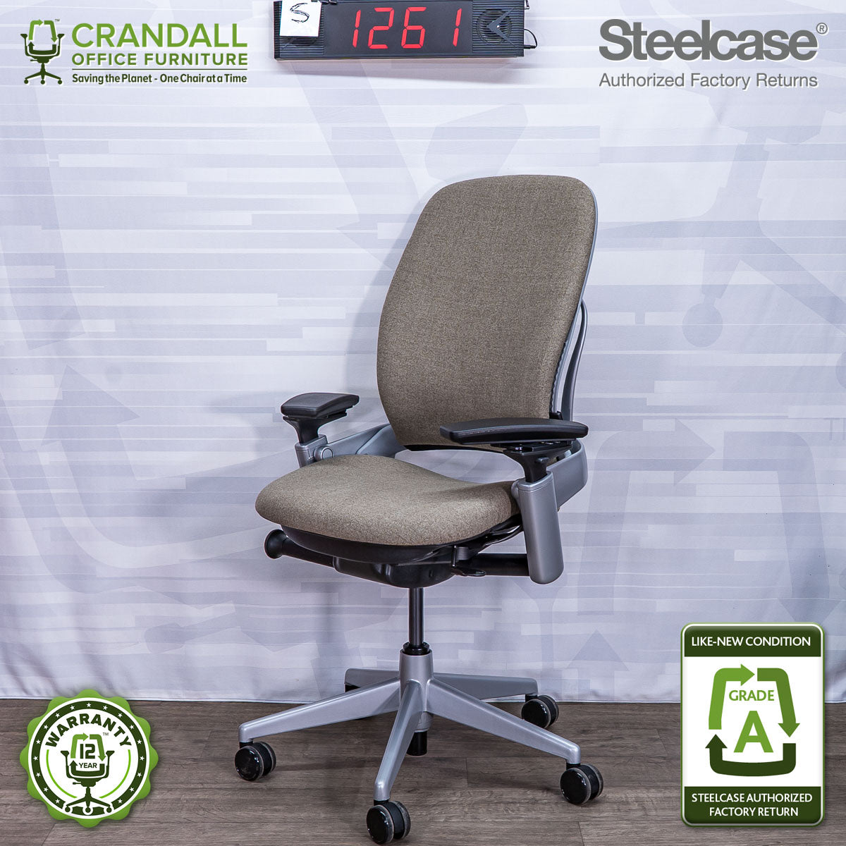 S-1261 - Steelcase V2 Leap - Grade A – Crandall Office Furniture