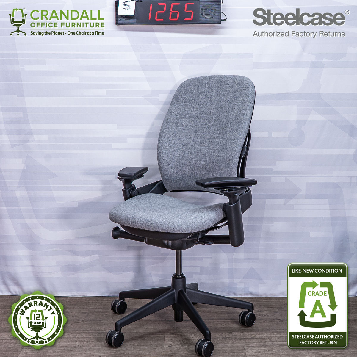 S-1265 - Steelcase V2 Leap - Grade A – Crandall Office Furniture