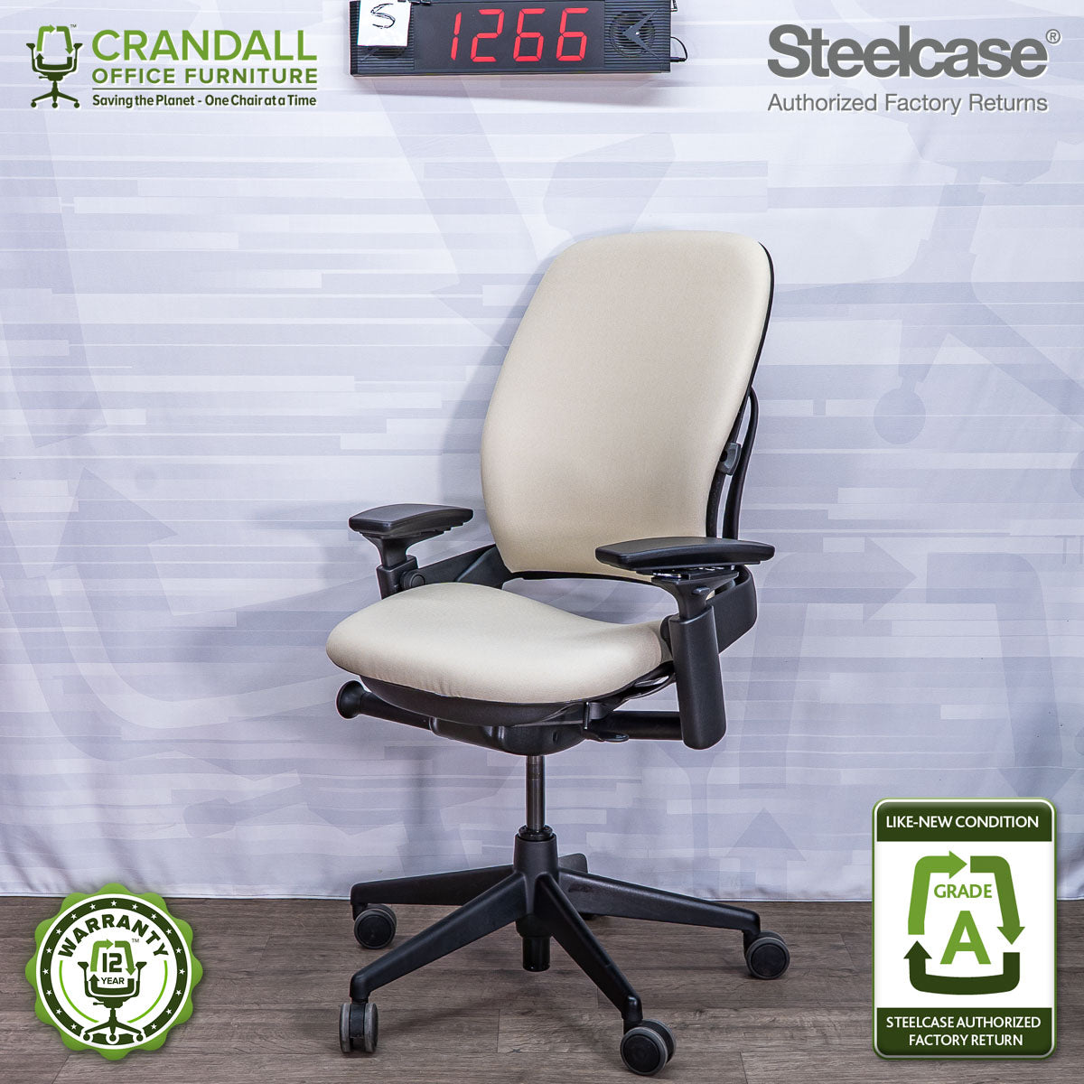 S-1266 - Steelcase V2 Leap - Grade A – Crandall Office Furniture