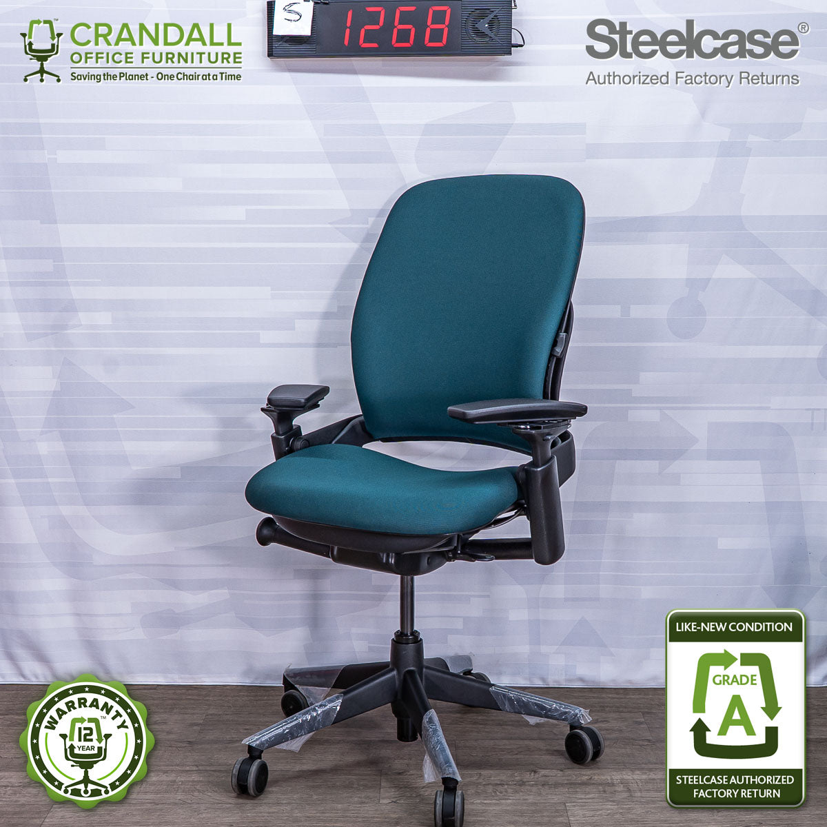 S-1268 - Steelcase V2 Leap - Grade A – Crandall Office Furniture