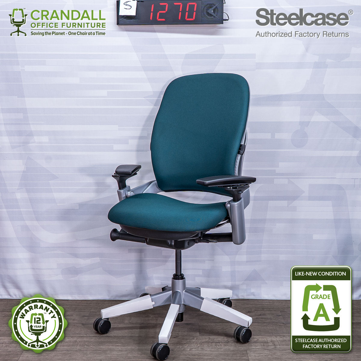 S-1270 - Steelcase V2 Leap - Grade A – Crandall Office Furniture