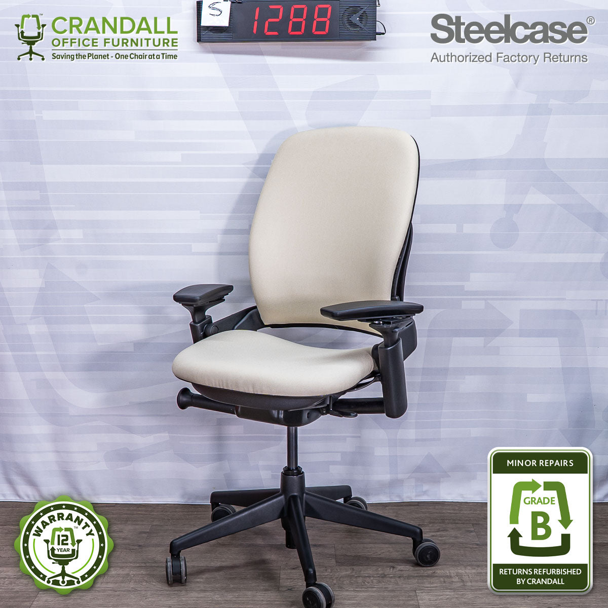 S-1288 - Steelcase V2 Leap - Grade B – Crandall Office Furniture