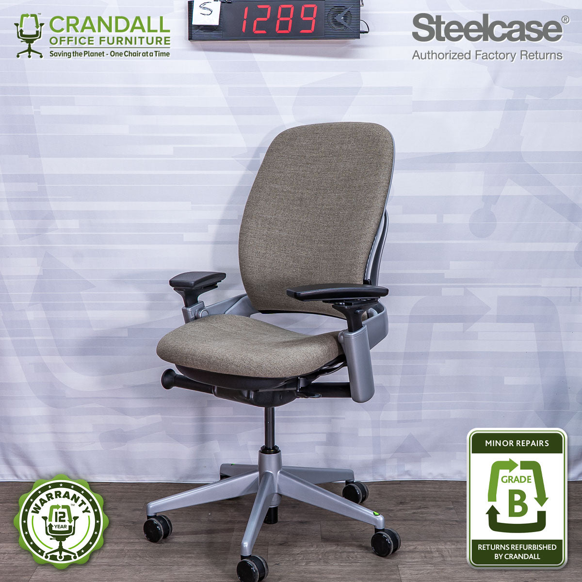 S-1289 - Steelcase V2 Leap - Grade B – Crandall Office Furniture