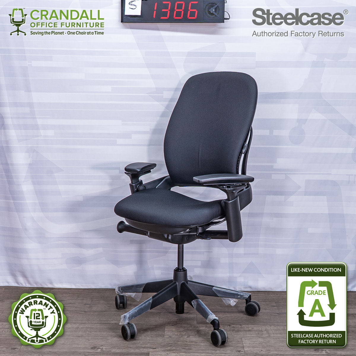 S-1386 - Steelcase V2 Leap - Grade A – Crandall Office Furniture