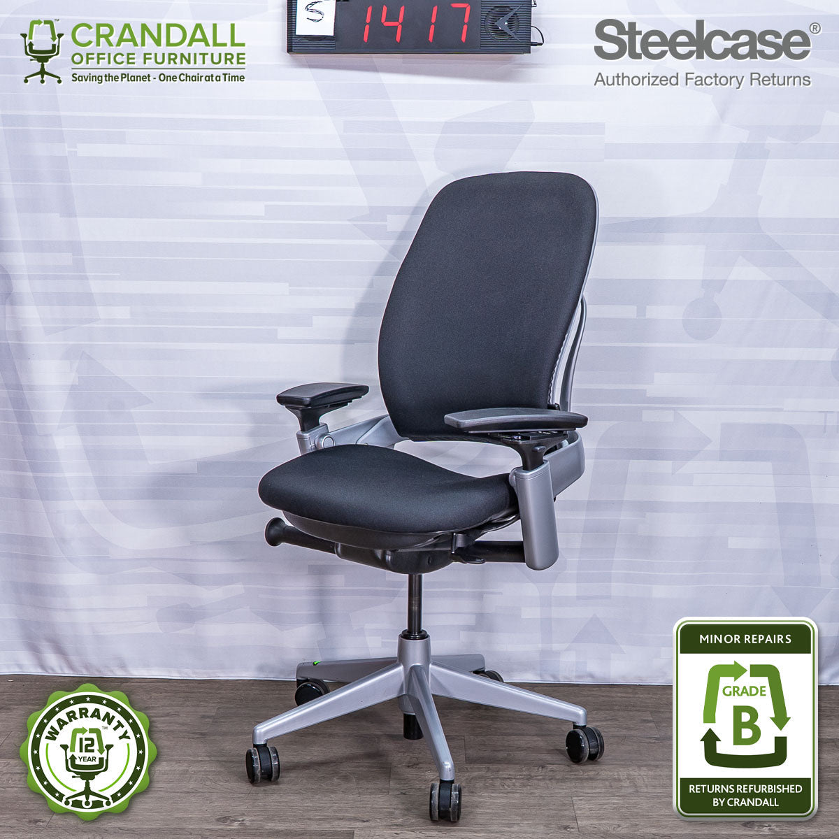 S-1417 - Steelcase V2 Leap - Grade B – Crandall Office Furniture