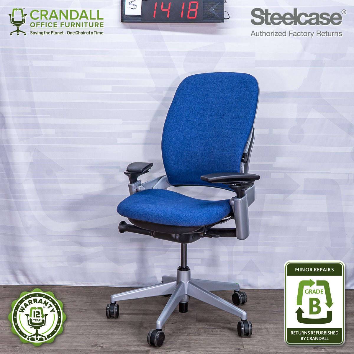 S-1418 - Steelcase V2 Leap - Grade B – Crandall Office Furniture