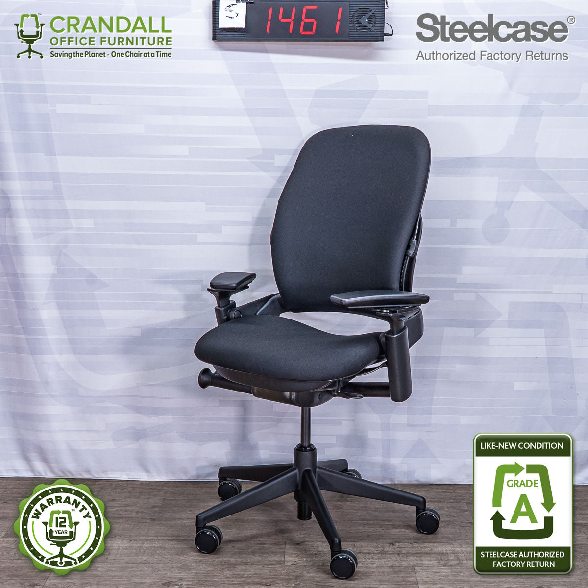S-1461 - Steelcase V2 Leap - Grade A – Crandall Office Furniture