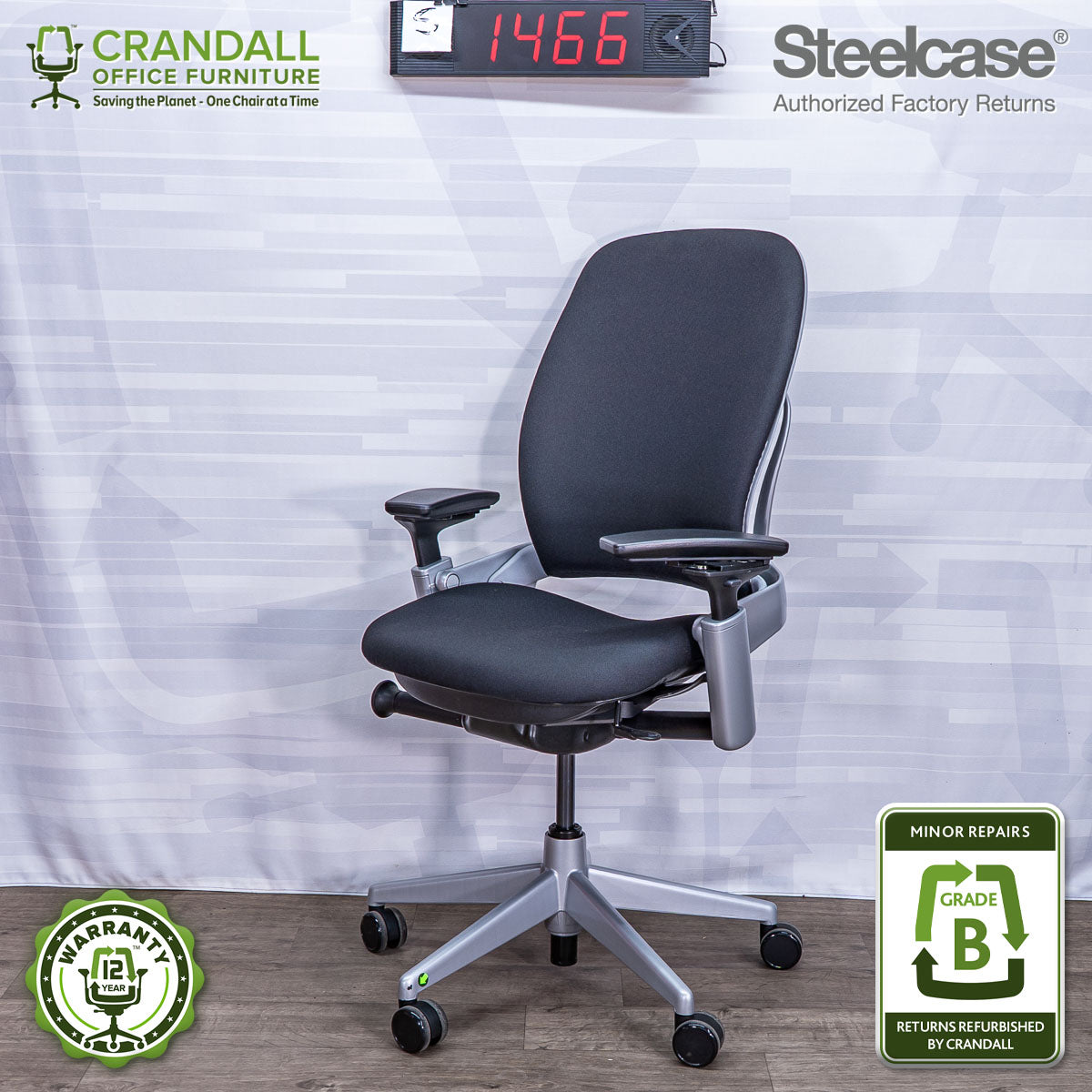 S-1466 - Steelcase V2 Leap - Grade B – Crandall Office Furniture