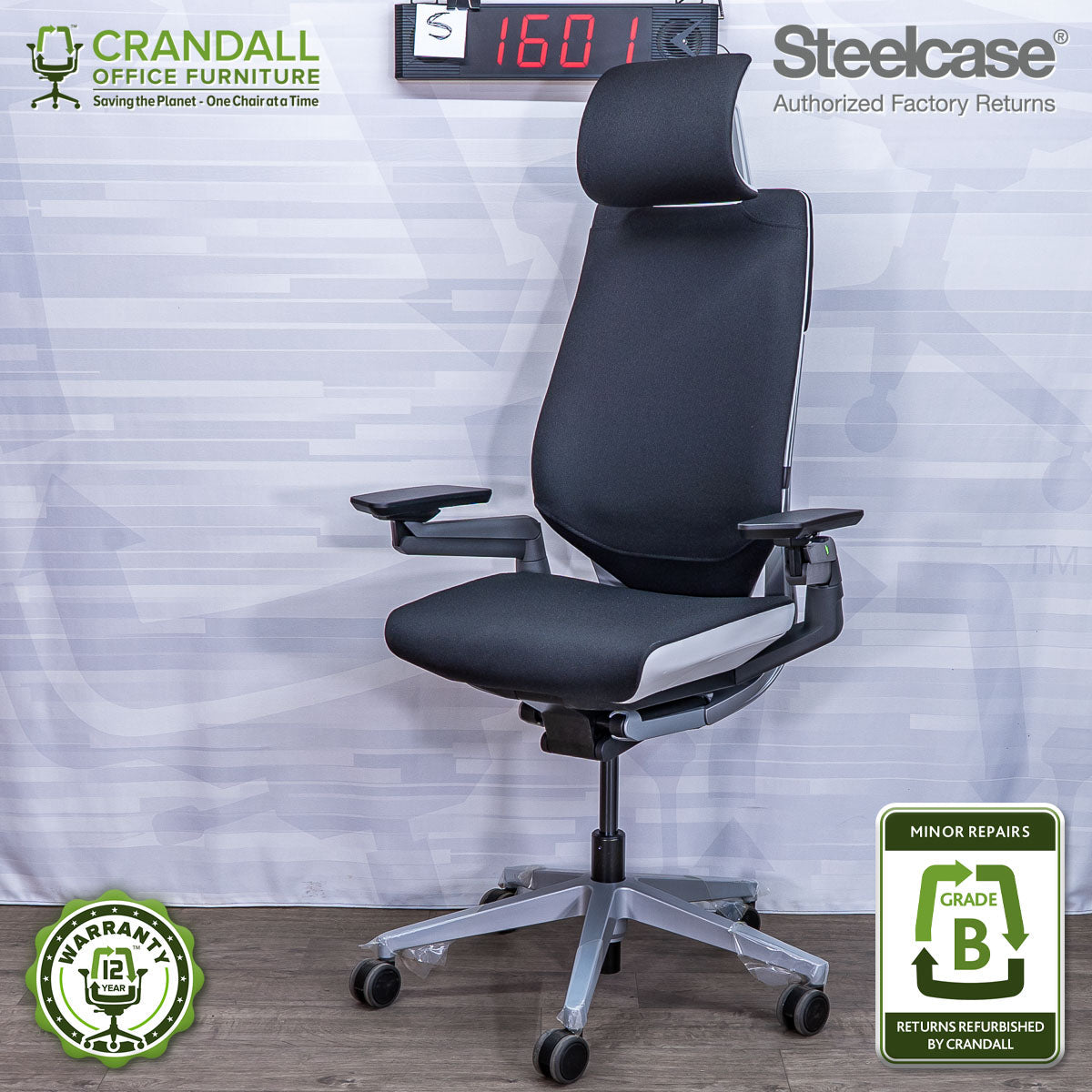 S-1601 - Steelcase Gesture with Headrest - Grade B – Crandall Office ...
