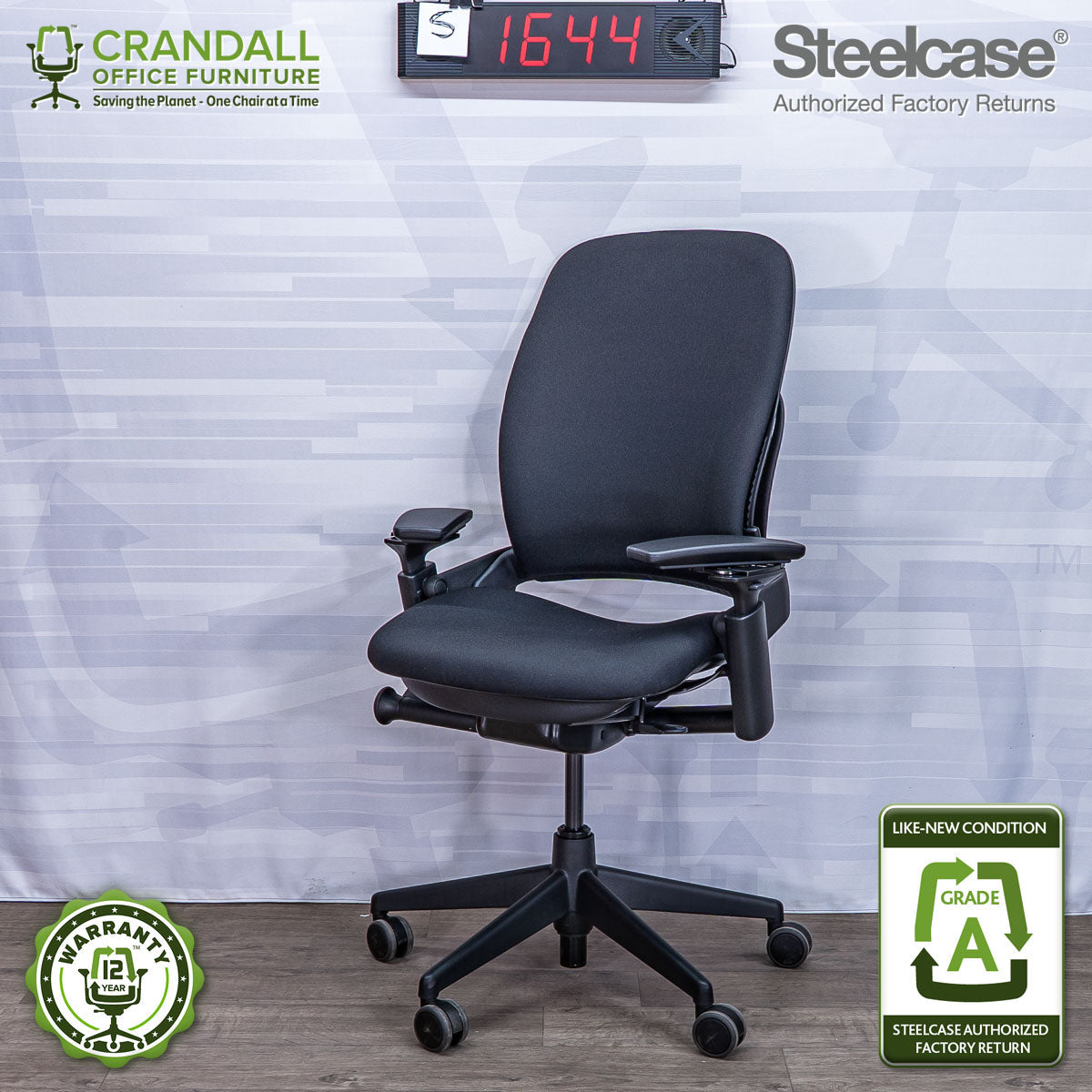 S-1644 - Steelcase V2 Leap - Grade A – Crandall Office Furniture