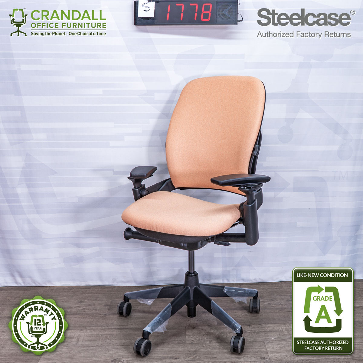 S-1778 - Steelcase V2 Leap - Grade A – Crandall Office Furniture