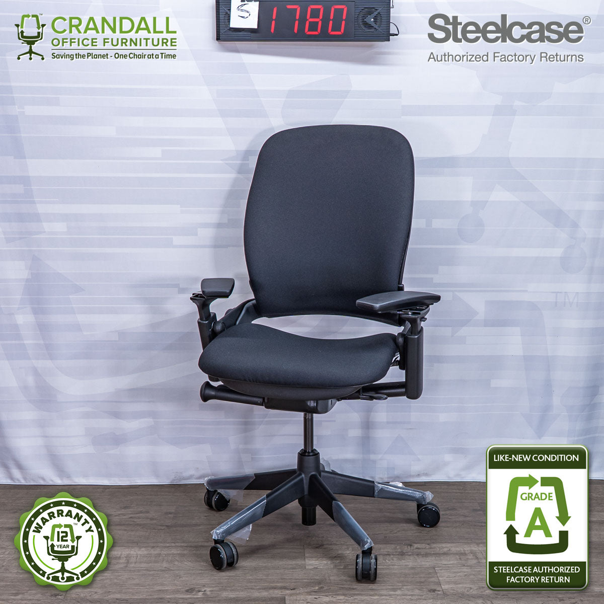 S-1780 - Steelcase V2 Leap - Grade A – Crandall Office Furniture
