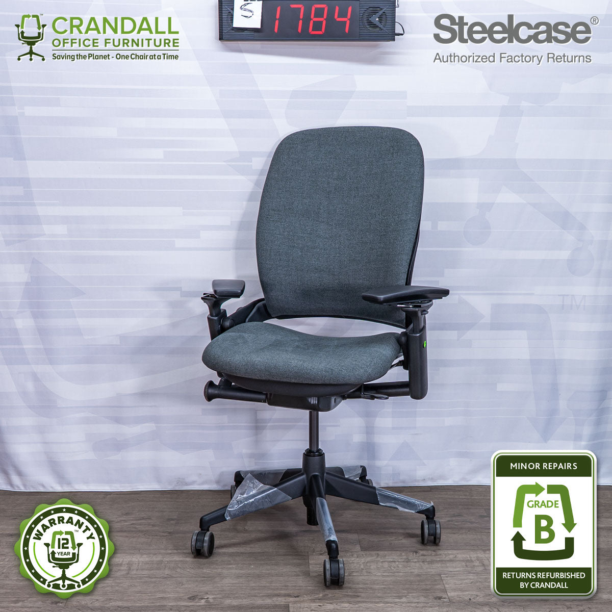 S-1784 - Steelcase V2 Leap - Grade B – Crandall Office Furniture