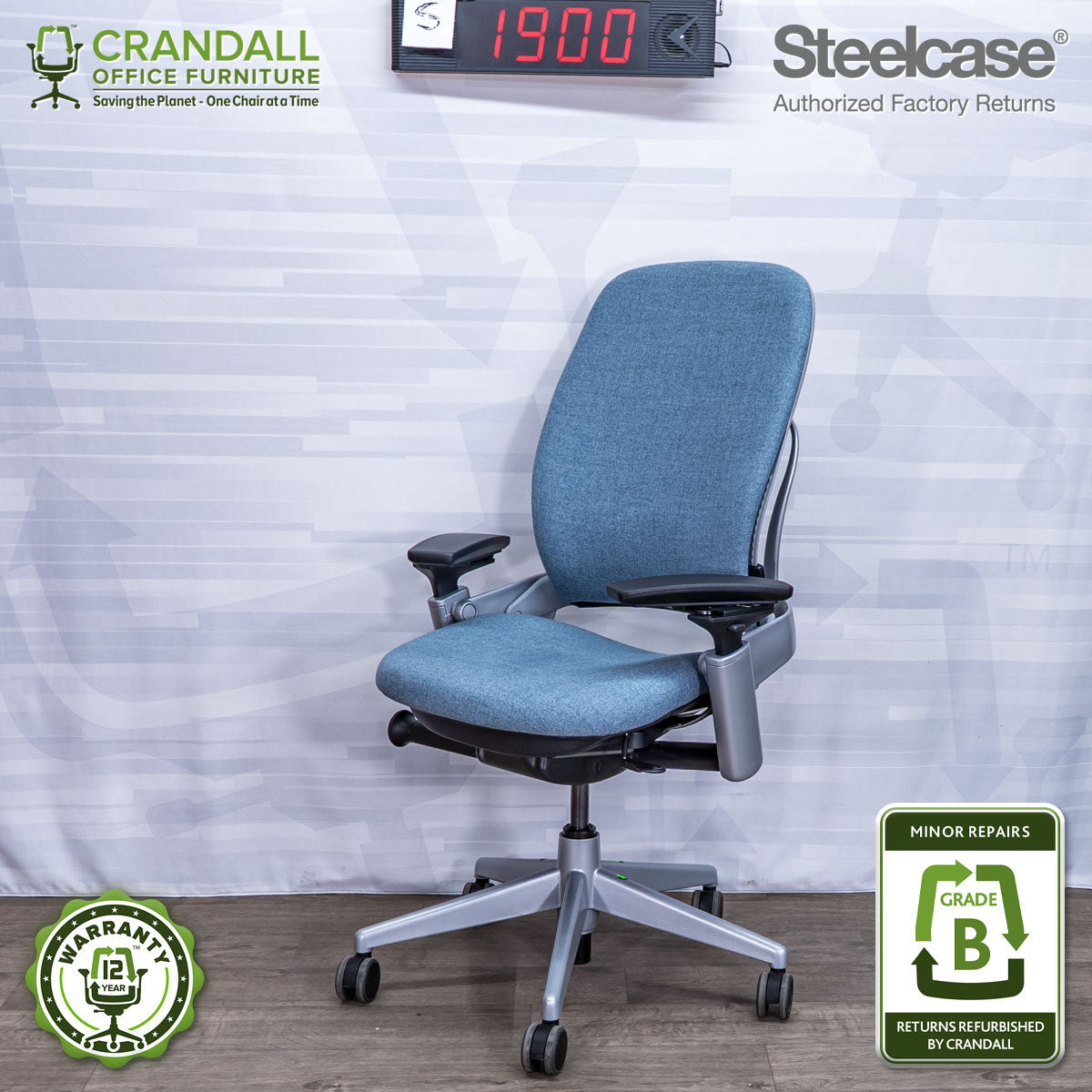 S-1900 - Steelcase Leap V2 - Grade B – Crandall Office Furniture