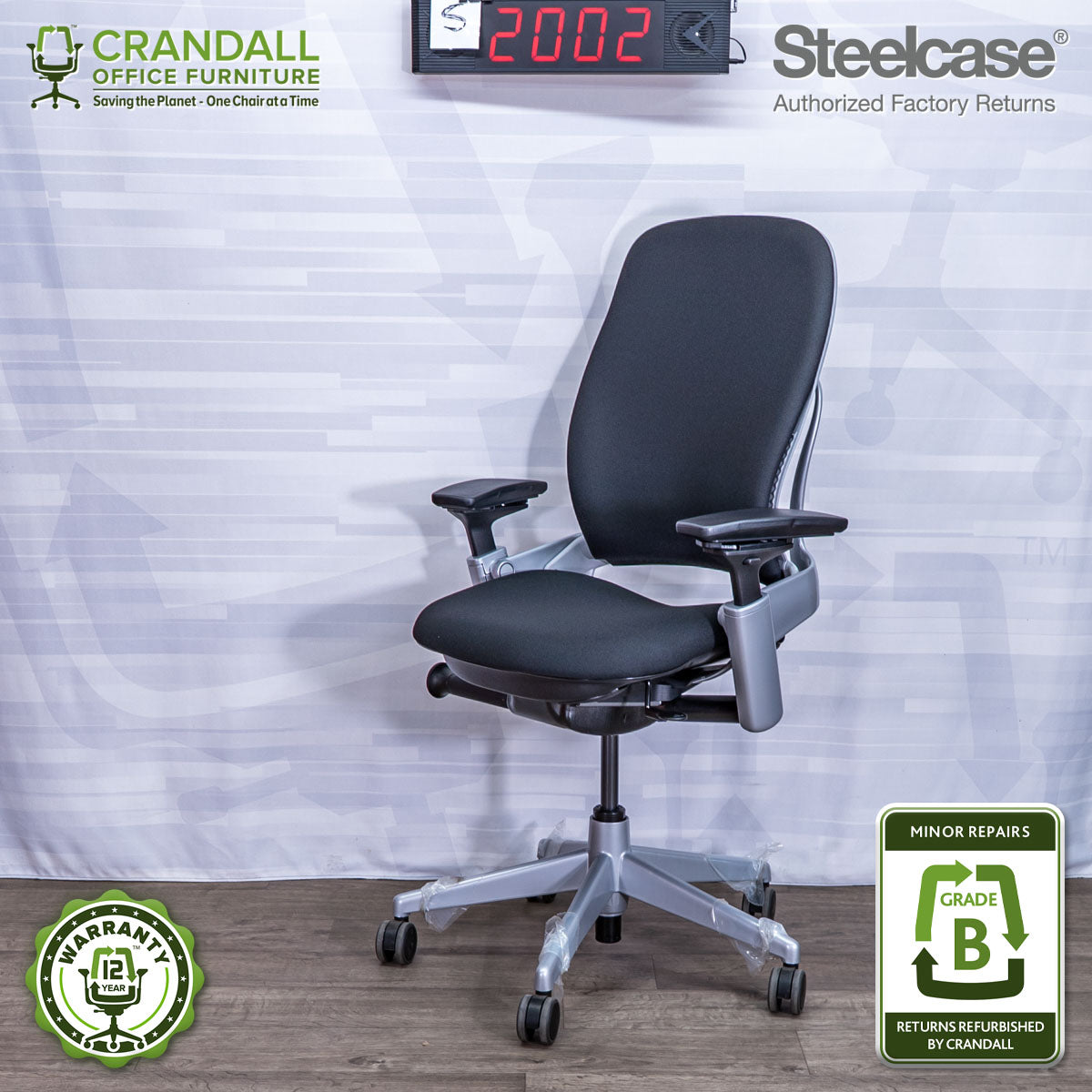 S-2002 - Steelcase V2 Leap - Grade B – Crandall Office Furniture