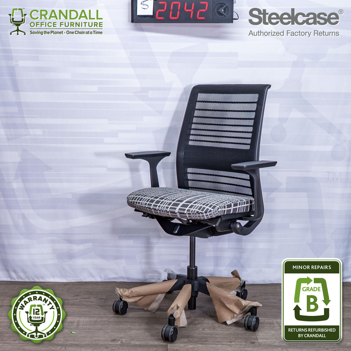 S-2042 - Steelcase V2 Think - Grade B – Crandall Office Furniture